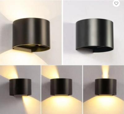 China Double Sided LED Wall Light Black / Grey Outdoor Wall Lights Waterproof Modern Minimalist for sale