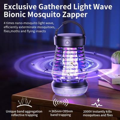 China Multi-functional All in One Rechargeable Physical Starlight Mosquito Killer Lamp With Camping Light and SOS Emergency Light for sale