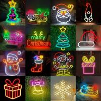 China Custom Christmas LED Decorative Neon Lights Christmas Tree Indoor Decorative Ambiance Lights Outdoor Light Strip Decorative Lights for sale