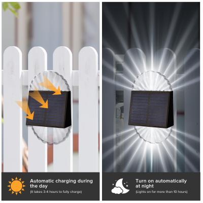 China Double-sided luminous solar wall lamp ,2000K warm yellow light effect ,8-10 hour battery life ,IP44 waterproof staircase handrail light for sale