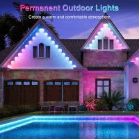 China Intelligent color light wiring free solar eave light 10 meters 20 lamp set with built-in lithium battery for sale