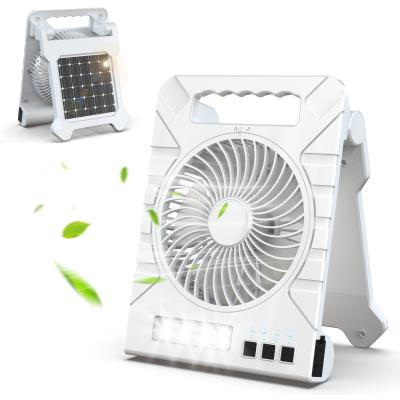 China Outdoor All-Rounder,Solar/USB-C Dual Charging ,Four-Speed Camping Fan Light (with Emergency Power Supply) for sale