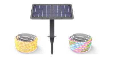 China Charging efficiency solar light strip with RGB colorful light effect courtyard decoration light string for sale