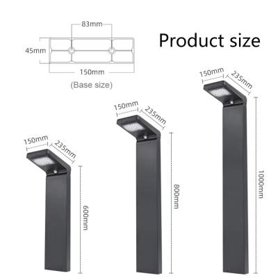China Aluminum Die-Cast Motion Sensor Solar Bollard IP65 Waterproof LED for Garden Yard Pathway Park Outdoor Heights 60cm 80cm 100cm for sale