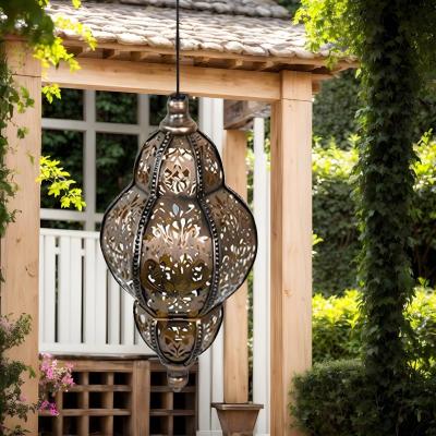 China Moroccan-Style Openwork Hanging Solar Light, Multi-Color Options Garden Balcony Corridor Terrace Ambiance Lighting for sale