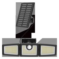 China High Efficiency Solar Motion Sensor Wall Light – 3 Head Wide Angle Lighting for sale