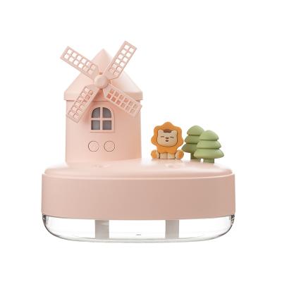 China Creative Wireless Windmill Music Humidifier Night Light & Ambient Lighting Bedroom Desktop Portable Humidifier Perfect Gift Idea for sale
