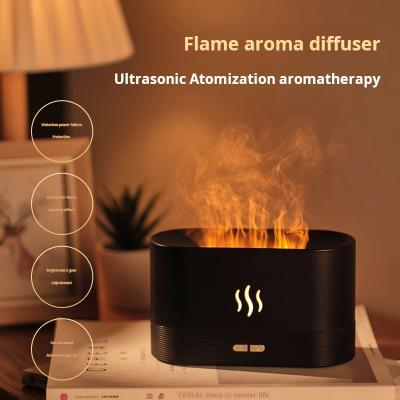 China Simulated Flame Aromatherapy Diffuser Home Bedroom Humidifier Essential Oil Atomization Ambient Sleep Light for sale