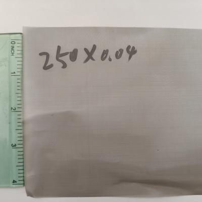 China 250 Mesh 0.04mm Wire Diameter Stainless Steel Woven Wire Mesh for Precision Filtration for sale