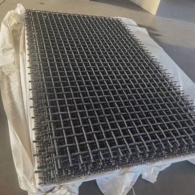 China 65 Manganese Steel Hooked Crimped Wire Mesh with Square Hole for Stone Crusher Vibrating Screen Mesh for sale