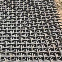 China 65 Manganese Steel Hooked Crimped Wire Mesh with Square Hole for Stone Crusher Vibrating Screen Mesh for sale