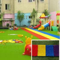 China Rainbow Coloured Fake Grass For School Playground 25mm Pile CE Standard for sale