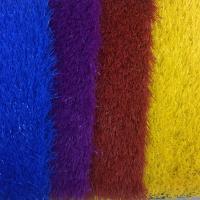 China Rainbow Plastic Kids Blue Artificial Grass Carpet Mat For Kindergarten Play Area for sale