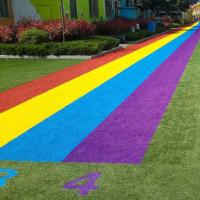 China Cricket Field Colorful Artificial Grass / Red Fake Grass Carpet Anti Aging for sale