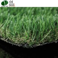 China Landscape Artificial Grass Yarn / Fake Green Grass 25mm Pile Height for sale