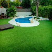 China 35mm Blue Artificial Turf For Swimming Pool UV Resistance for sale