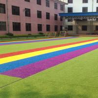 China Anti UV Safe Park Colorful Artificial Grass / Rainbow Runway Laying Artificial Lawn for sale