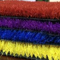 China Soft Safe Harmless Colorful Artificial Grass / Blue Fake Grass Synthetic Lawn for sale