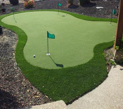 China Green Sports Field Artificial Golf Grass Roll 15mm Pile Height 5000D Dtex for sale