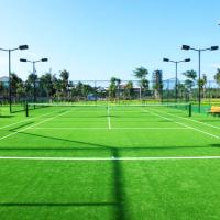 China 50mm To 60mm Synthetic Grass For Soccer Fields Comfortable Good Elasticity for sale