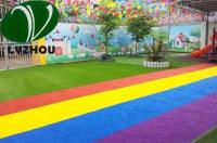China 25mm Colorful Artificial Grass / Purple Fake Grass 16800 Density Ornamental for sale