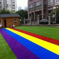China School Rainbow Colorful Artificial Grass Natural Turf Monofilament Style for sale