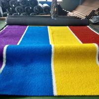 China School Rainbow Colorful Artificial Grass Natural Turf Monofilament Style for sale