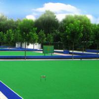 China 15mm Pile Laying Sports Synthetic Grass 52500tufts Every Sqm Easy Shaping for sale