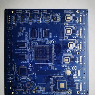 China TG170 8 Layer Fr4 PCB Board ENIG Surface Finish Blue Solder Mask Min hole 0.2 for sale