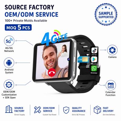 China DM100 Latest IP68 Waterproof 4G LTE Dual SIM Smart Watch WiFi Thermometer Compass Camera Mobile Phone Touch Screen for Android for sale