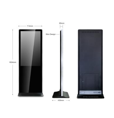 China 1920x1080 Full HD Floor Standing Digital Signage 6ms Fast Response Time for sale