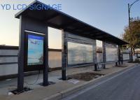 China 43 Inch LCD Digital Signage Outdoor Floor Standing Bus Station Board 450cd/m2 for sale