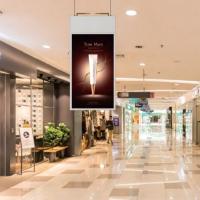 China High Definition Screen Ultra Slim Hanging Double-Sided Poster Touch Screen Display LCD Digital Signage for sale