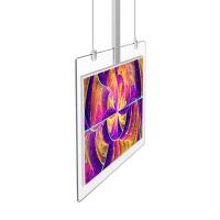 China Ceiling Mounted Double sided hanging lcd digital signage 4g wifi advertising player Kiosk Screen for sale