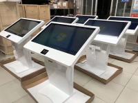 China Tempered Glass 300W 350cd/m2 Interactive Touch Screen Kiosk for sale