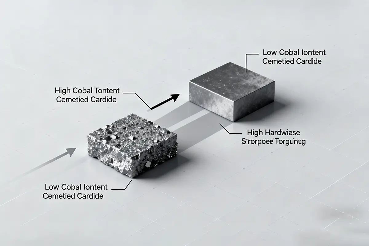 The relationship between cobalt content and hardness and toughness The relationship between cobalt content and hardness and toughness