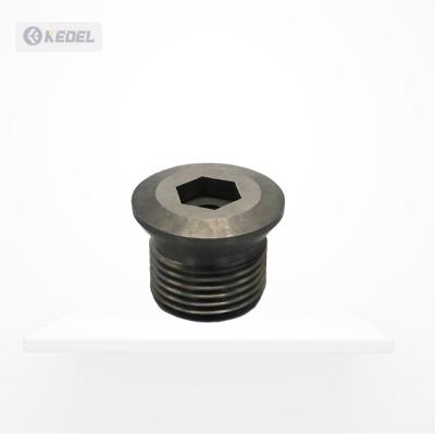 China Custom Cemented Tungsten Carbide Alloy Spiral Thread Inner Hexagonal Head Water Spray Nozzle for PDC Drilling Oil Equipment for sale