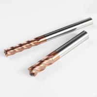 China 4-Flute Tungsten Carbide End Mill with Chip Flute and 55-Degree Flat Cutting Edge for CHISEL TOOL STEEL and CNC Machines for sale