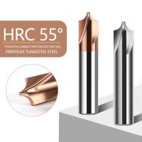 China 4-Flute Tungsten Carbide End Mill with 55-Degree Internal Radius and 0.6um Grain Size for D4 to D16 Cutting Diameter for sale