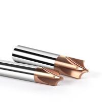 China 4-Flute Tungsten Carbide End Mill with 55-Degree Internal Radius and 0.6um Grain Size for D4 to D16 Cutting Diameter for sale