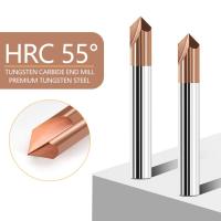 China Tungsten Carbide End Mill with 90° Angle and Chamfer for Flat Shape Machining in Steel and Aluminum Alloy for sale