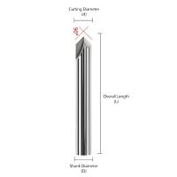 China Tungsten Carbide End Mill with 90° Angle and Chamfer for Flat Shape Machining in Steel and Aluminum Alloy for sale