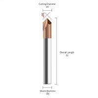 China Tungsten Carbide End Mill with 90° Angle and Chamfer for Flat Shape Machining in Steel and Aluminum Alloy for sale