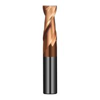 China CNC Flat-bottom Tungsten Carbide End Mill with Two Flutes and 55-degree Keyway Cutter for Steel Featuring nACo4 Coating for sale