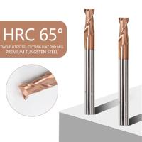 China CNC Flat-bottom Tungsten Carbide End Mill with Two Flutes and 55-degree Keyway Cutter for Steel Featuring nACo4 Coating for sale