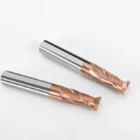 China CNC Flat-bottom Tungsten Carbide End Mill with Two Flutes and 55-degree Keyway Cutter for Steel Featuring nACo4 Coating for sale