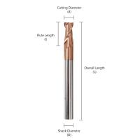 China CNC Flat-bottom Tungsten Carbide End Mill with Two Flutes and 55-degree Keyway Cutter for Steel Featuring nACo4 Coating for sale