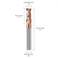 China CNC Flat-bottom Tungsten Carbide End Mill with Two Flutes and 55-degree Keyway Cutter for Steel Featuring nACo4 Coating for sale