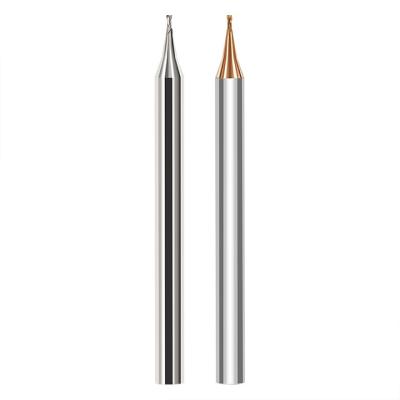 China 2-flute Tungsten Carbide End Mill with Micro Diameter and 60° Flat Cutting Edge for Steel and Aluminum for sale