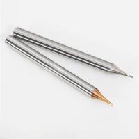 China 2-flute Tungsten Carbide End Mill with Micro Diameter and 60° Flat Cutting Edge for Steel and Aluminum for sale